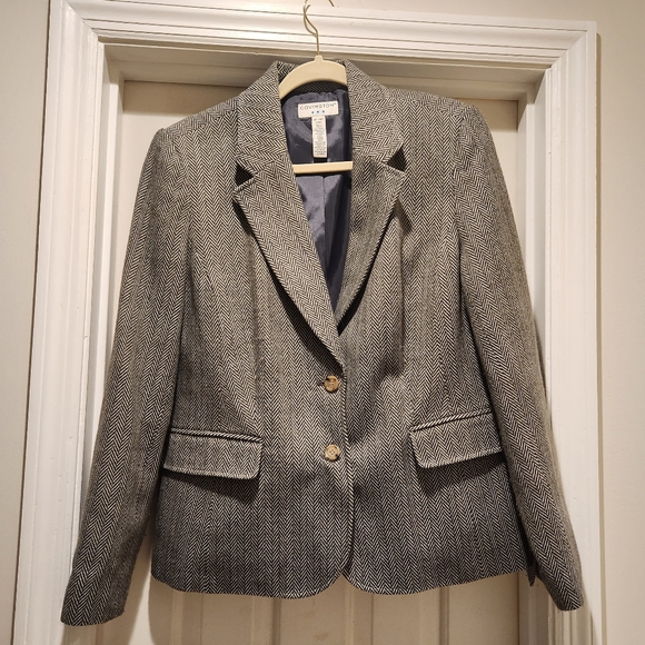 Covington | Jackets & Coats | Vintage Herringbone Wool Blend Blazer ...